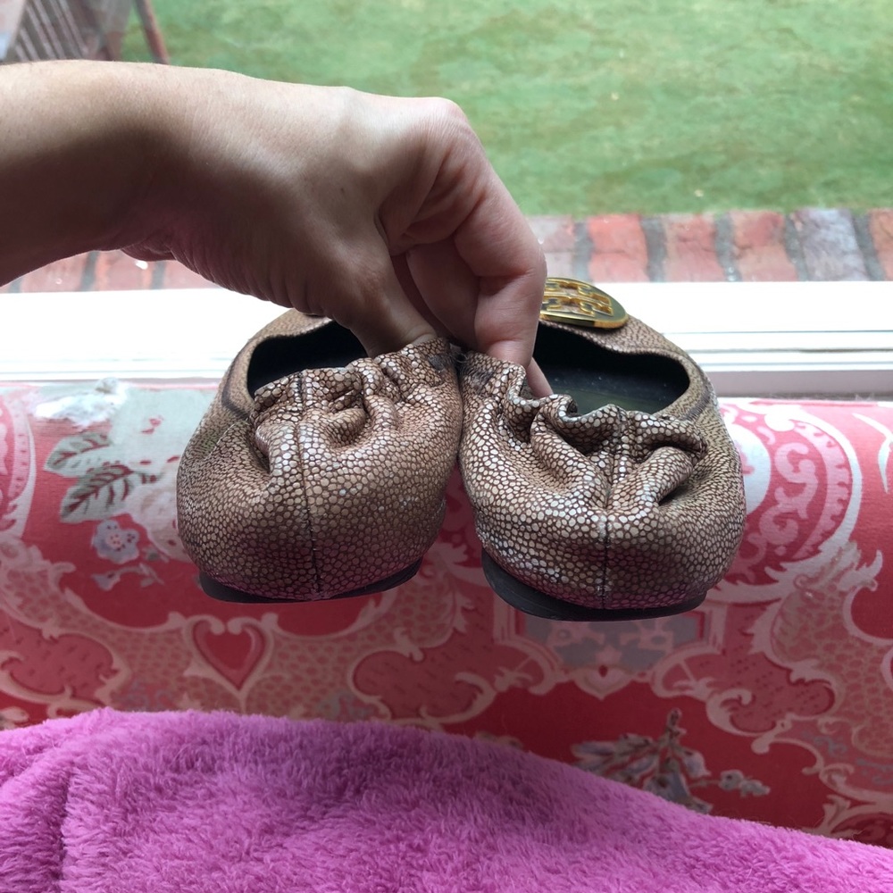 Rare Tory Burch Stingray Leather Reva Flats - Gem